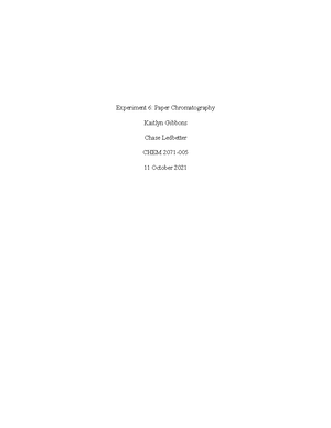 Paper Chromatography Lab Report - Paper Chromatography of Inks and Dyes ...