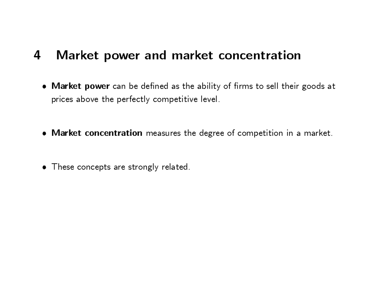 4. Market power and market concentration - Market concentration ...