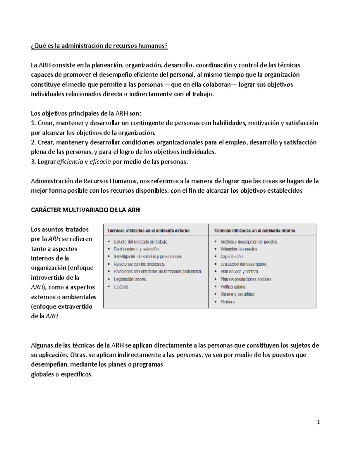 Qué es la administración de recursos humanos - Los objetivos principales de la ARH son: Crear ...