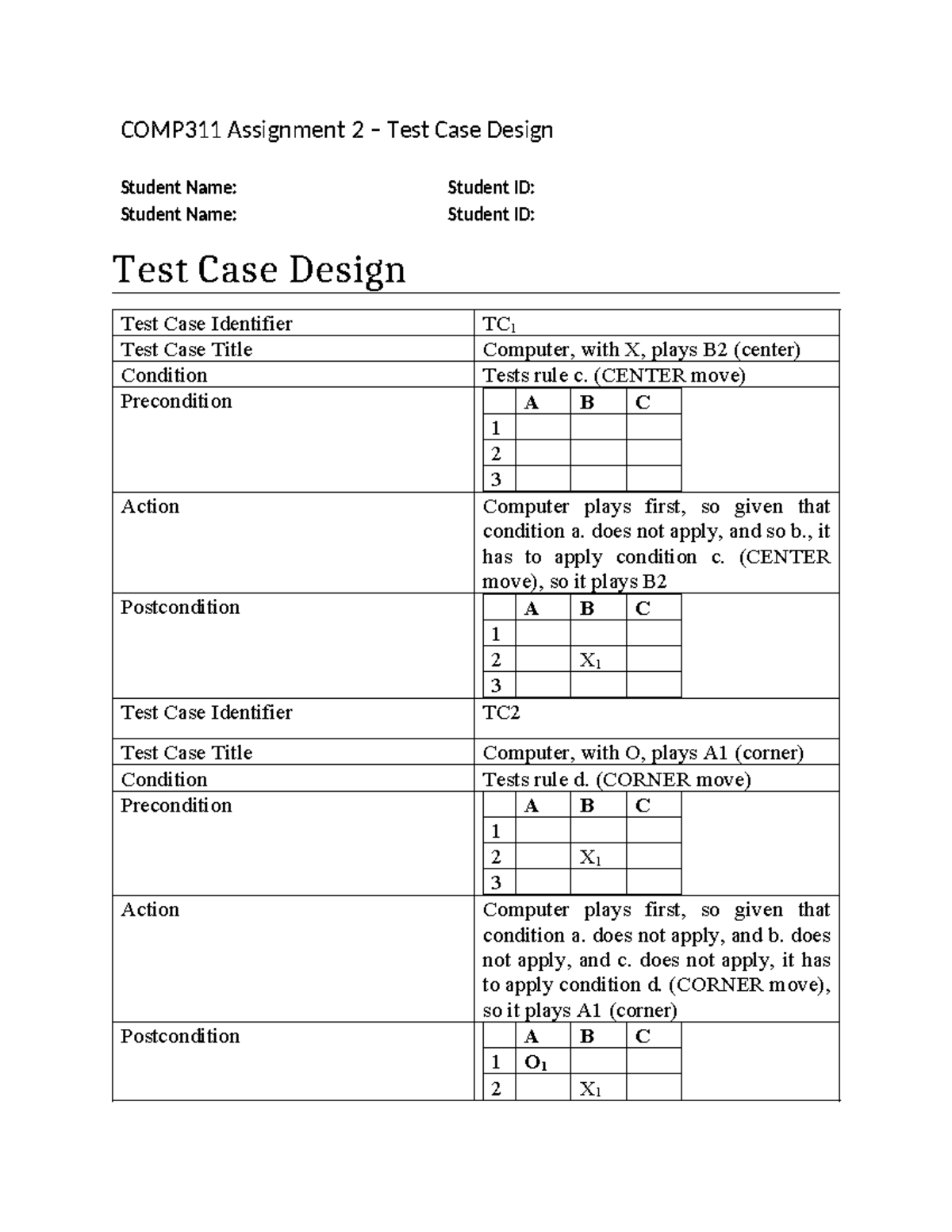 Comp311assignment 4 Assignment 4 Test Case Design A Comp311 Assignment 2 Test Case