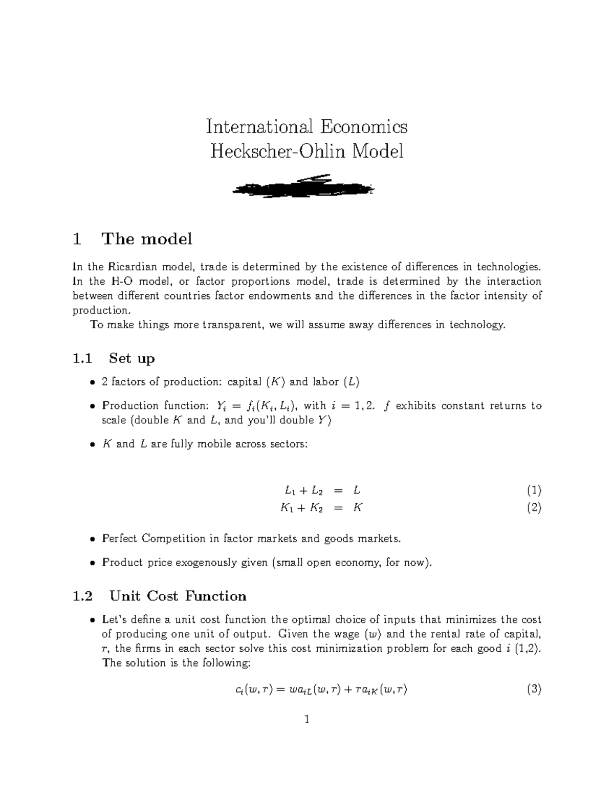 Eco3 - International Economics Heckscher-Ohlin Model - International ...