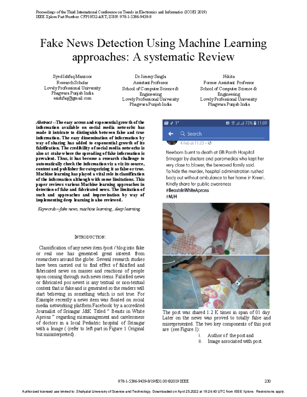 Fake News Detection Using Machine Learning approaches A systematic ...