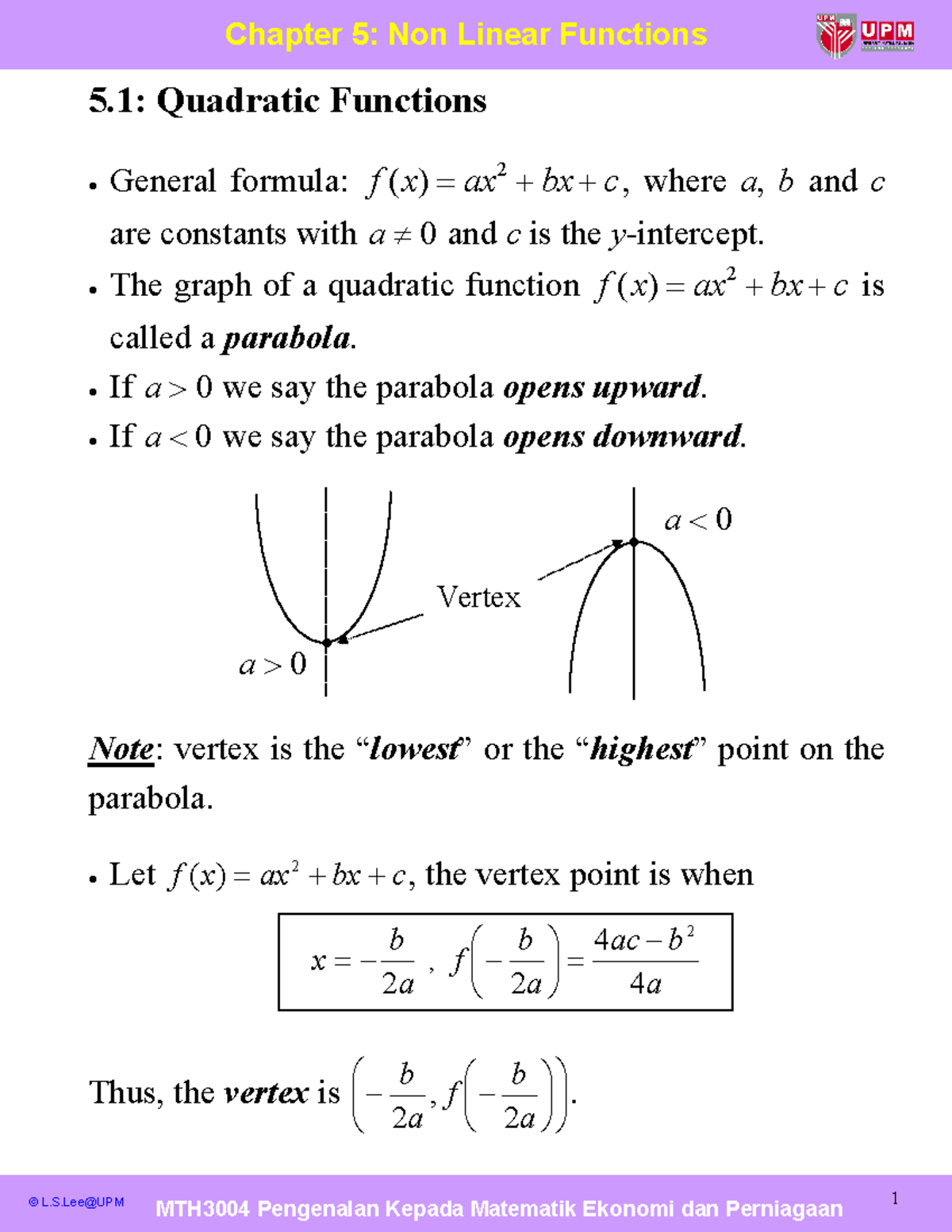 Cp5 Non Linear Functions - - Studocu