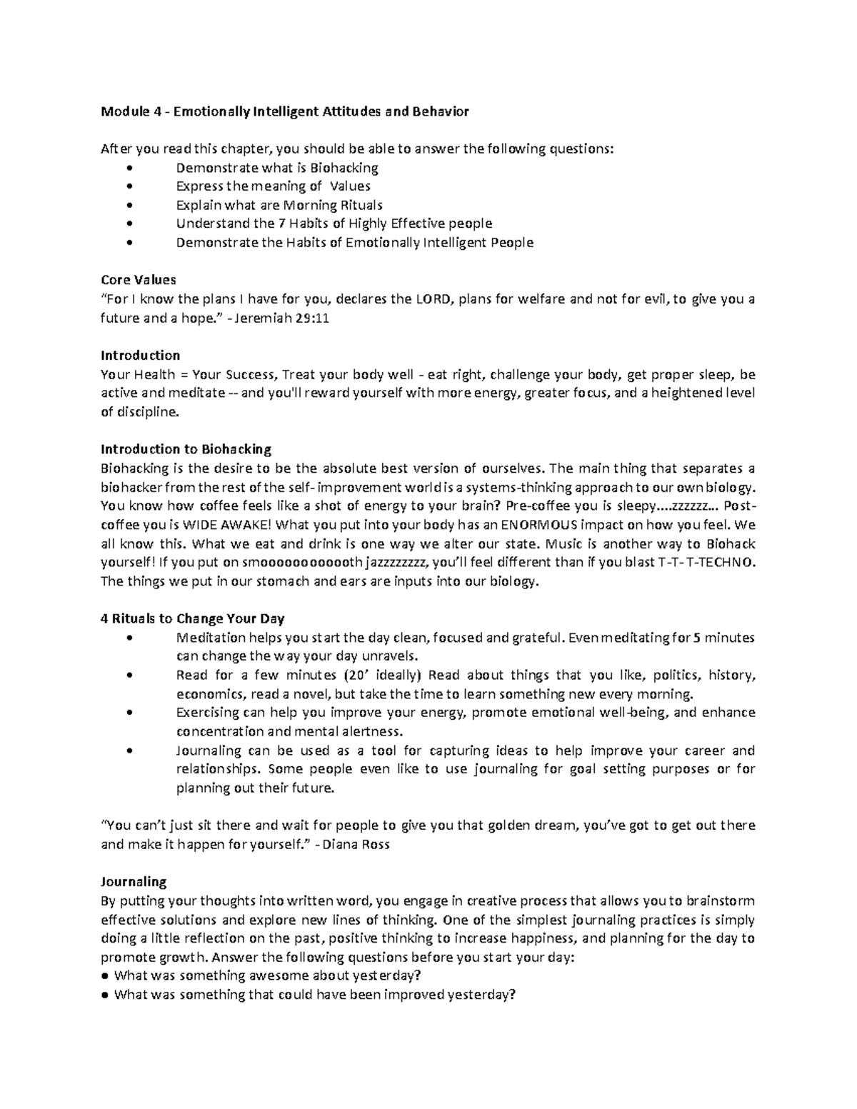 Notes 221105 185207 - Module 4 - Emotionally Intelligent Attitudes and ...