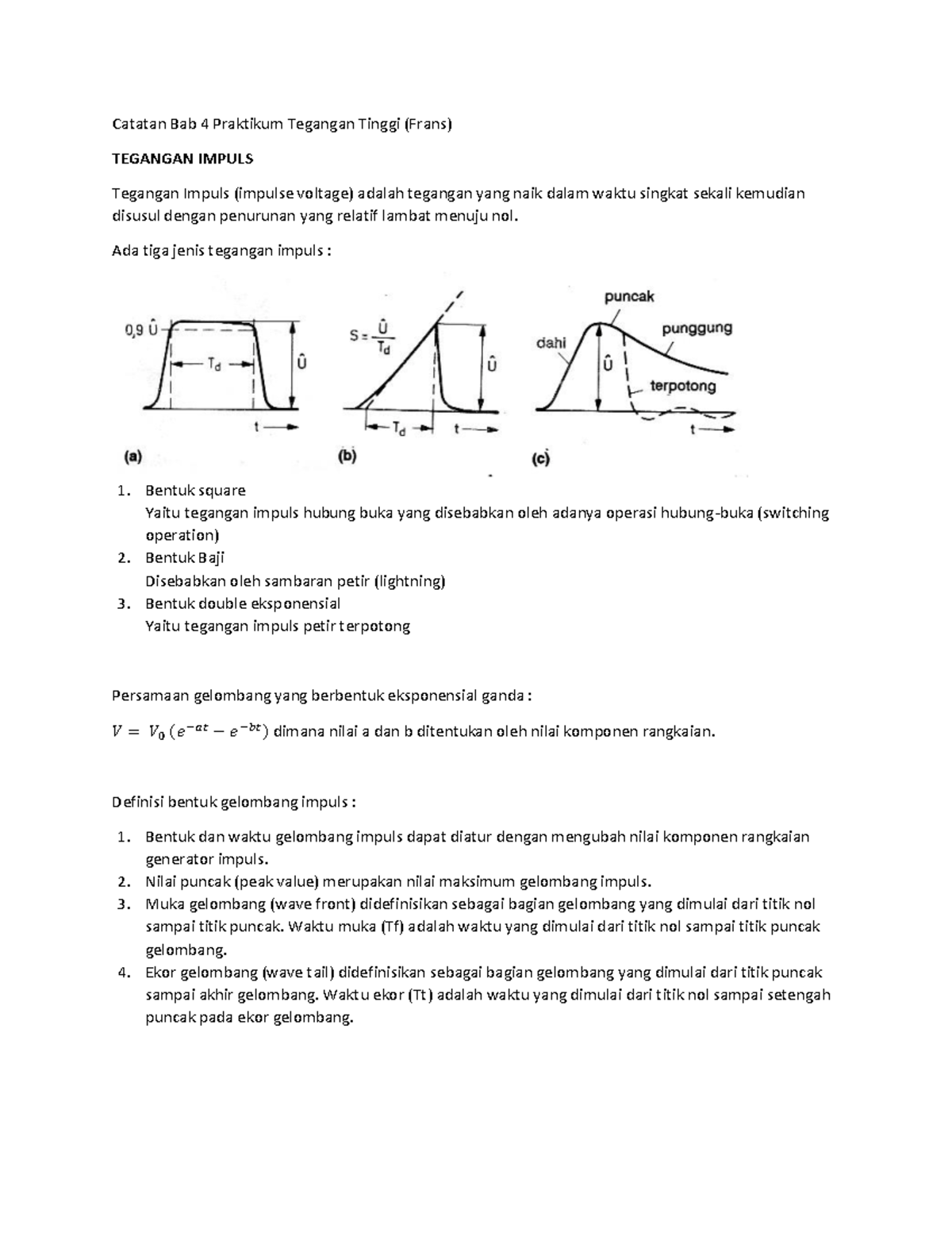 Catatan Bab 4 Praktikum Tegangan Tinggi - Ada tiga jenis tegangan ...