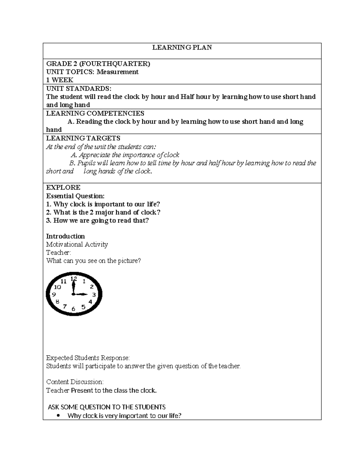 Saura Final DEMO Quarter Grade 2 - LEARNING PLAN GRADE 2 (FOURTHQUARTER ...