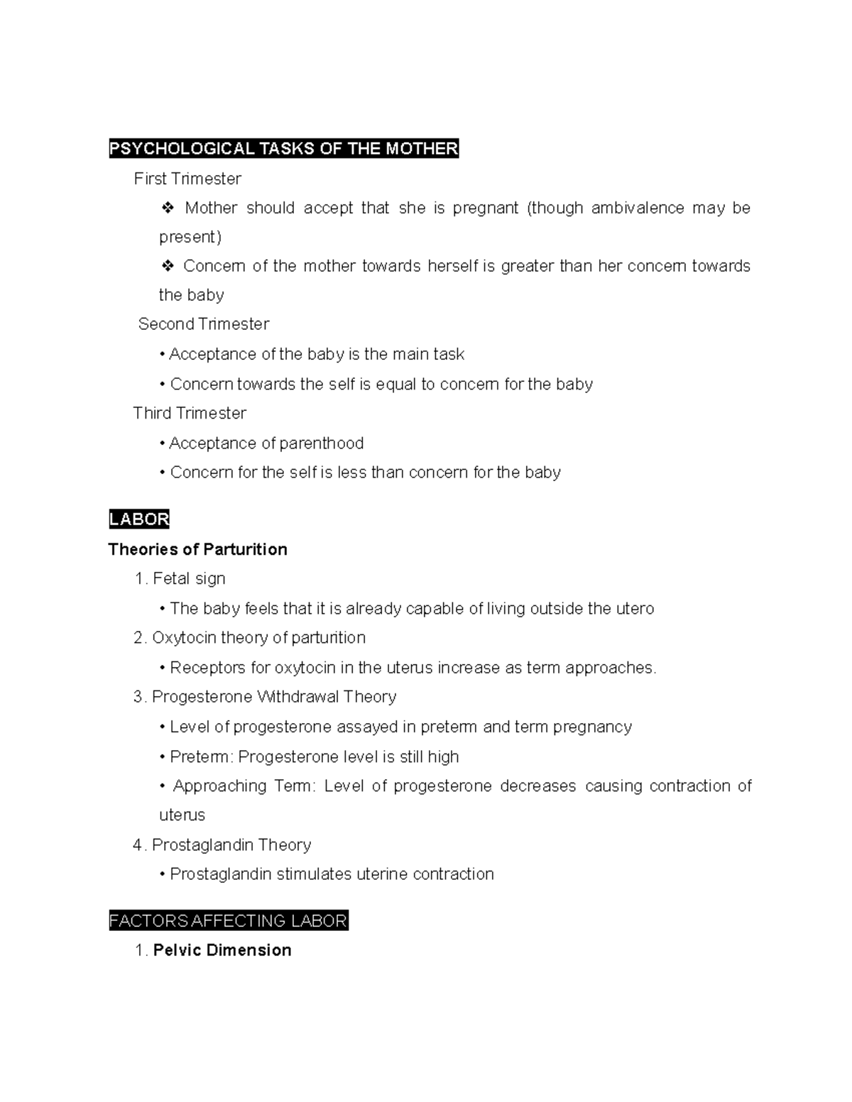 Psychological Tasks OF THE Mother - PSYCHOLOGICAL TASKS OF THE MOTHER ...