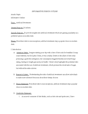 Sample Informative and Persuasive Outlines - EXAMPLE OF INFORMATIVE ...