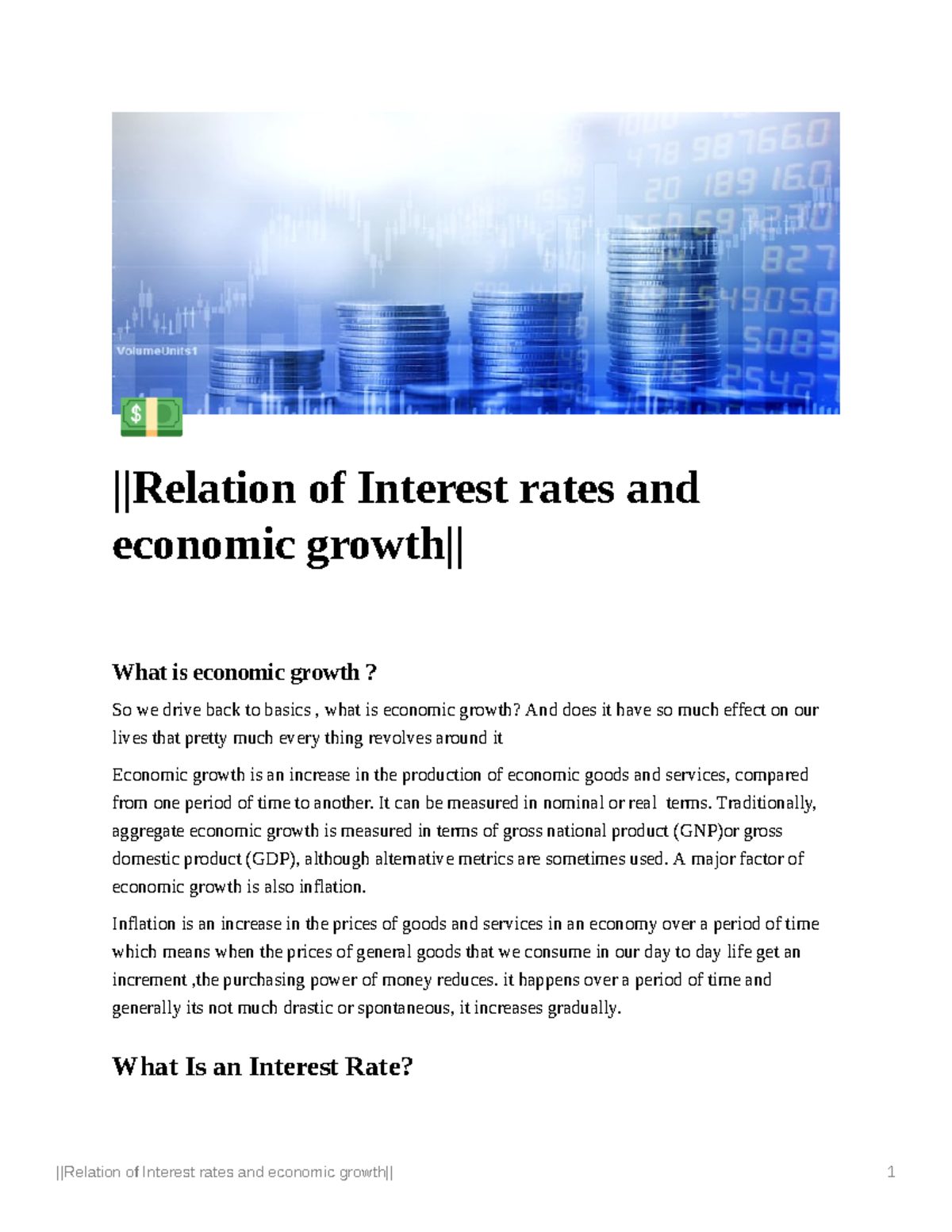 Relation of Interest rates and economic growth - £ ||Relation of ...