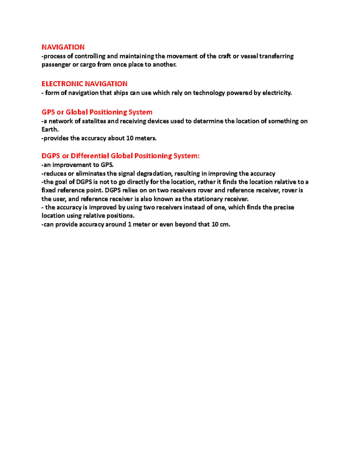 NAV 3 navigational Instruments - NAVIGATION -process of controlling and ...