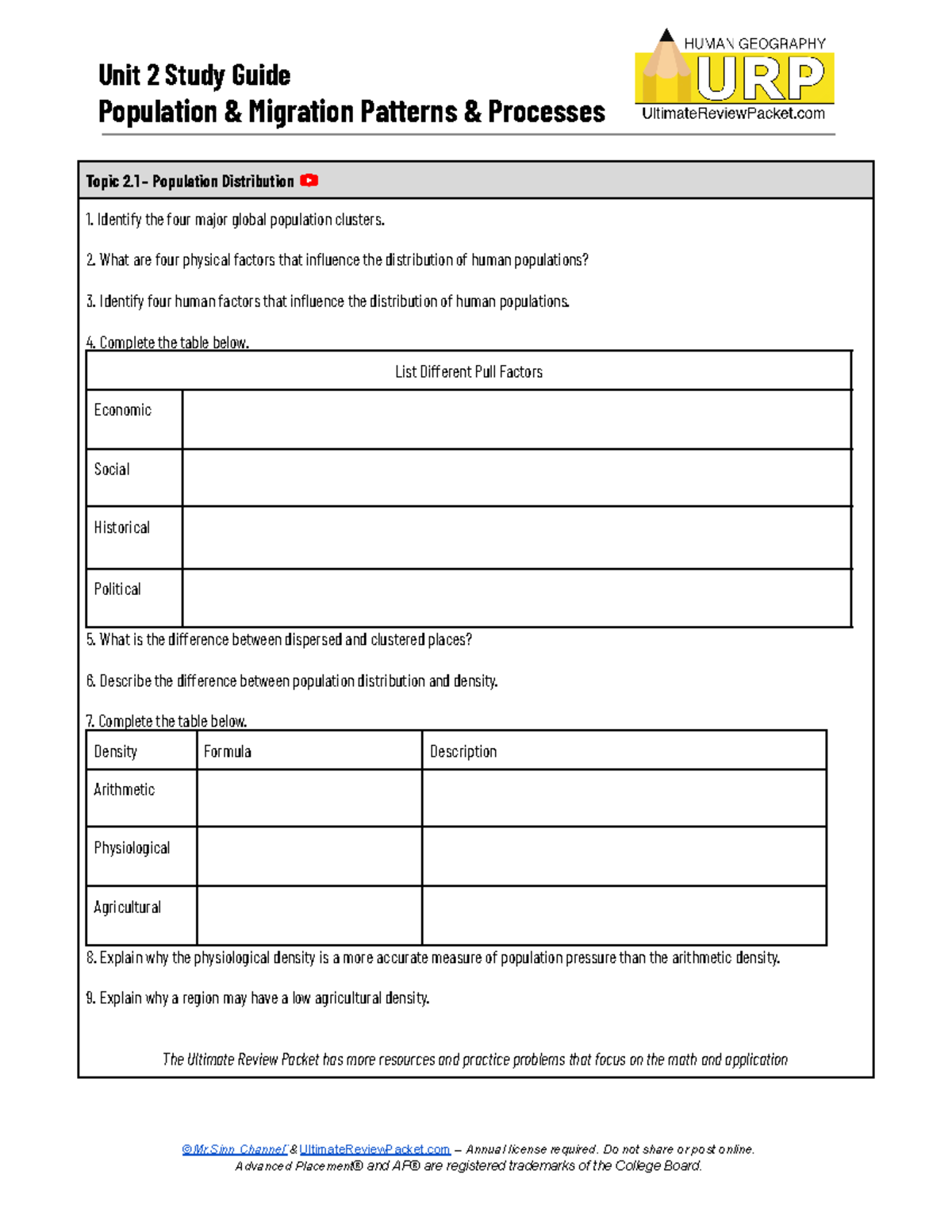 Blankunit 2Study Guidedocx-230804-121414 - Population & Migration ...