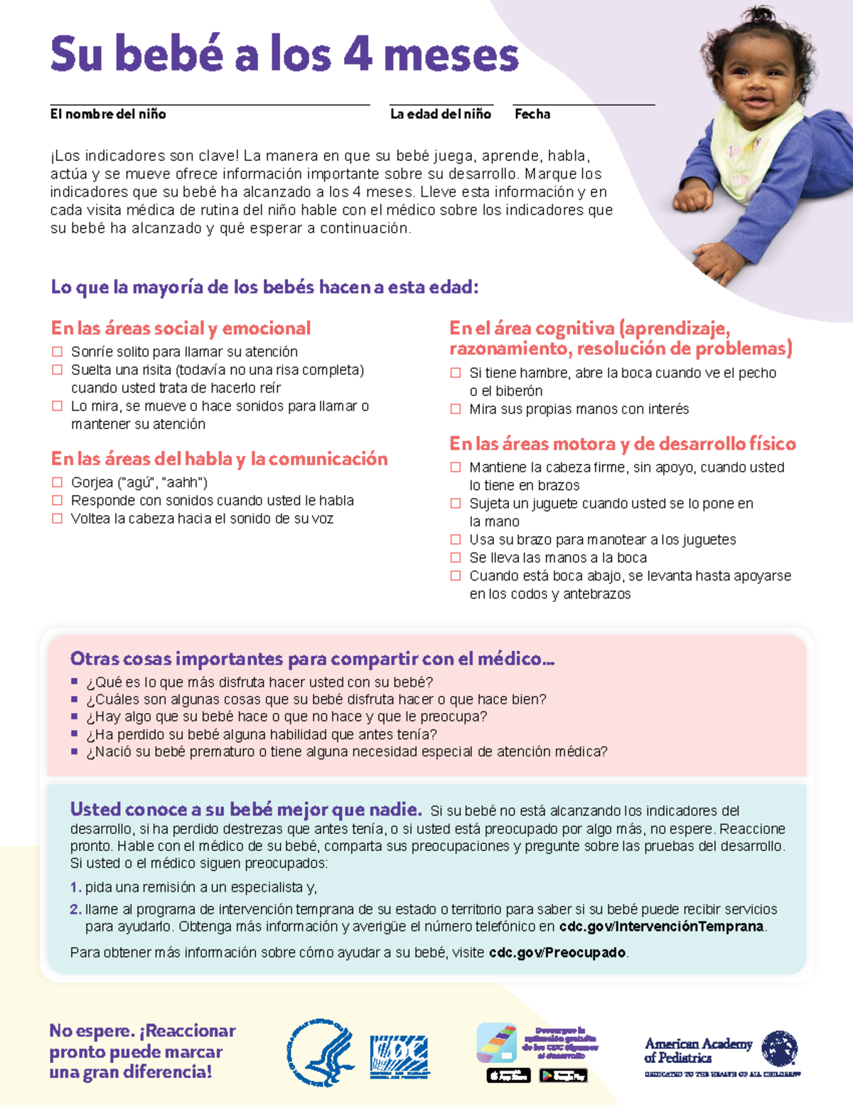 4 Meses Desarrollo - TAREAS - Su bebé a los 4 meses ¡Los indicadores ...