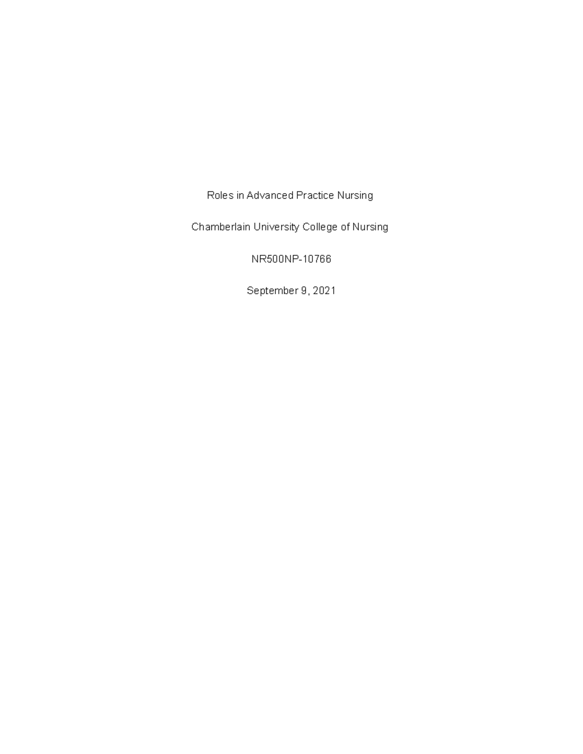 NR500NP Roles in APN - APRN Role - NR500NP - Chamberlain University ...