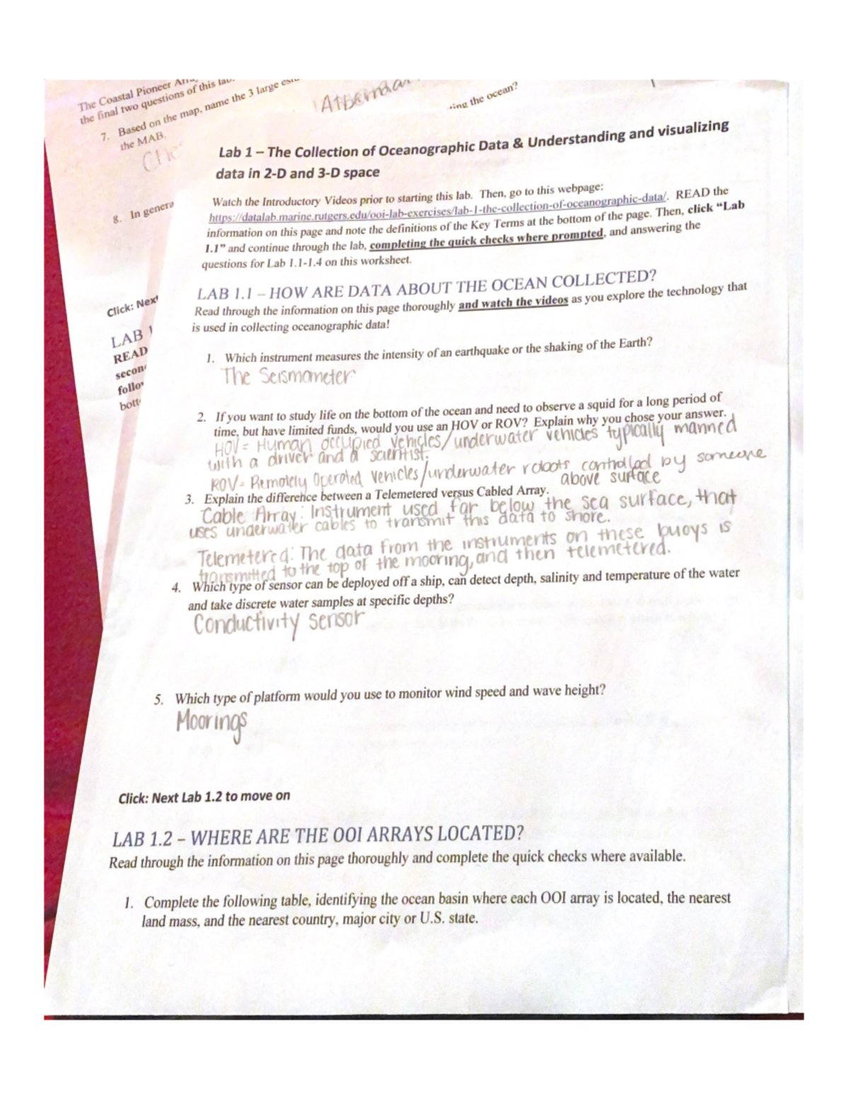 Oceanography lab 3 - GEOL 1550 - Studocu