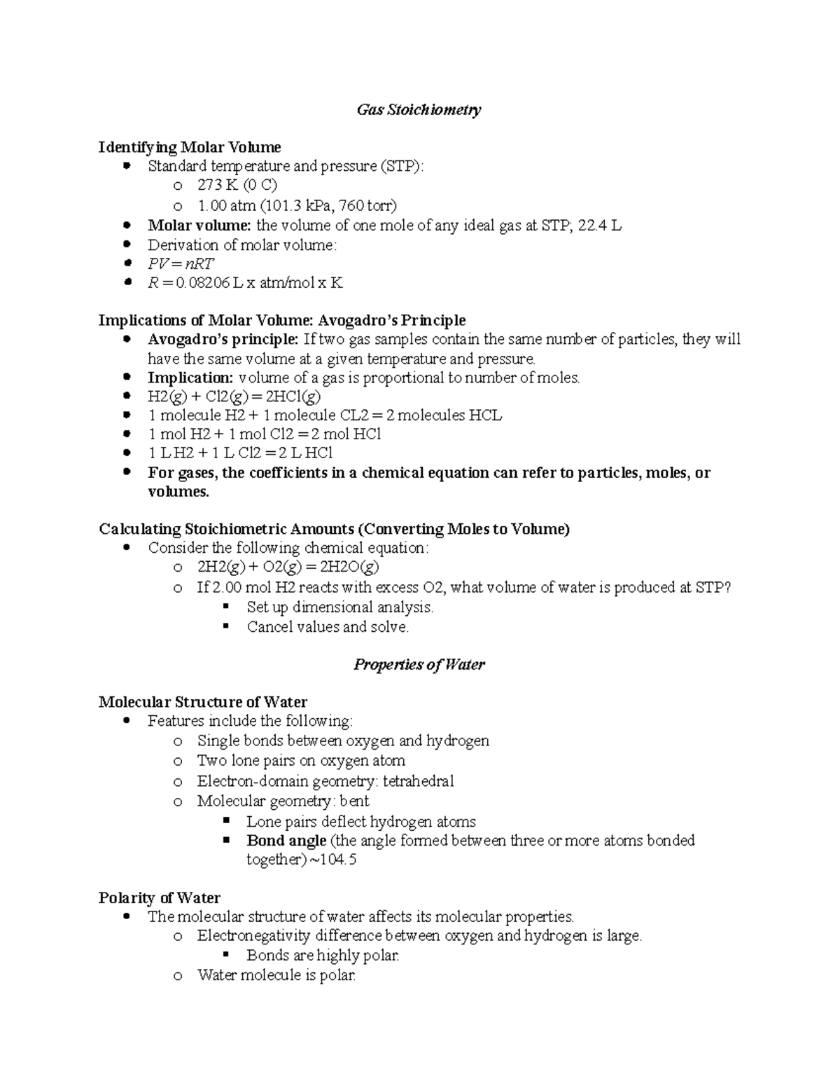 Chemistry 2 - 25 to 50 Percent - Gas Stoichiometry Identifying Molar ...
