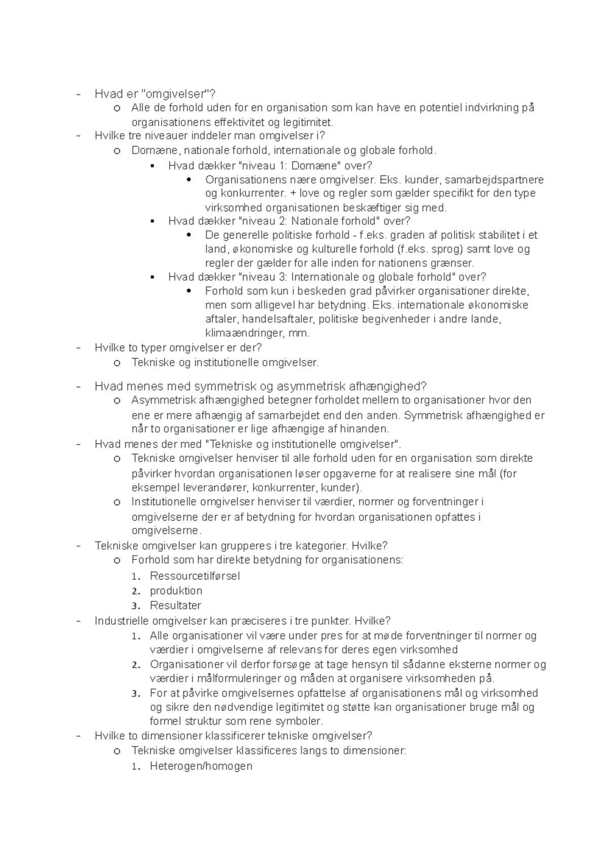 OT noter - Notater/spørgsmål til "Hvordan organisationer fungerer". - Hvad er - Studocu