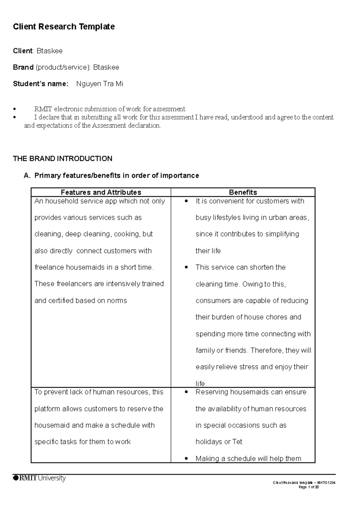 [IA] A2 Client-Research-Template-1 - Introduction to advertising - RMIT ...