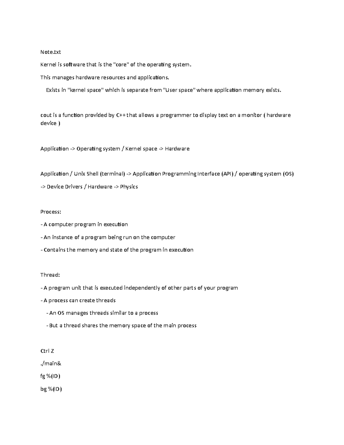 Cmpsc 32 - Lecture 10 - Unix - Note Kernel is software that is the "core" of the operating - Studocu