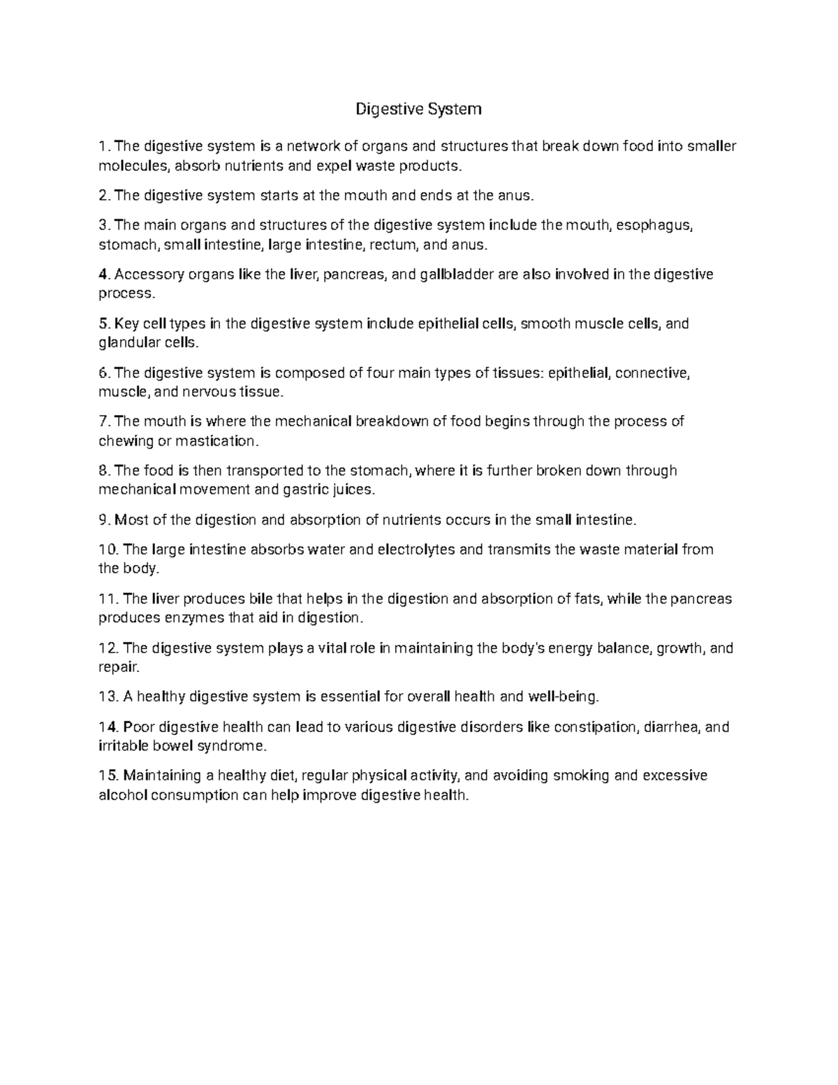 Digestive system - Digestive System 1. The digestive system is a ...