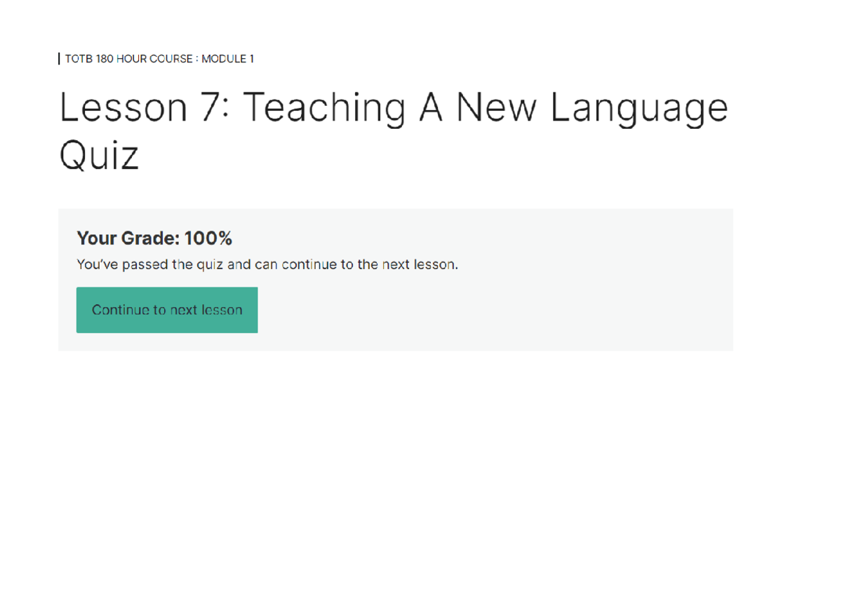 Quiz 7 - Teaching a new language - TEFL1 - Studocu
