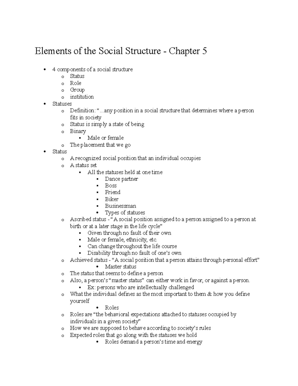 Social Structure and Social Interaction 4 - Elements of the Social ...