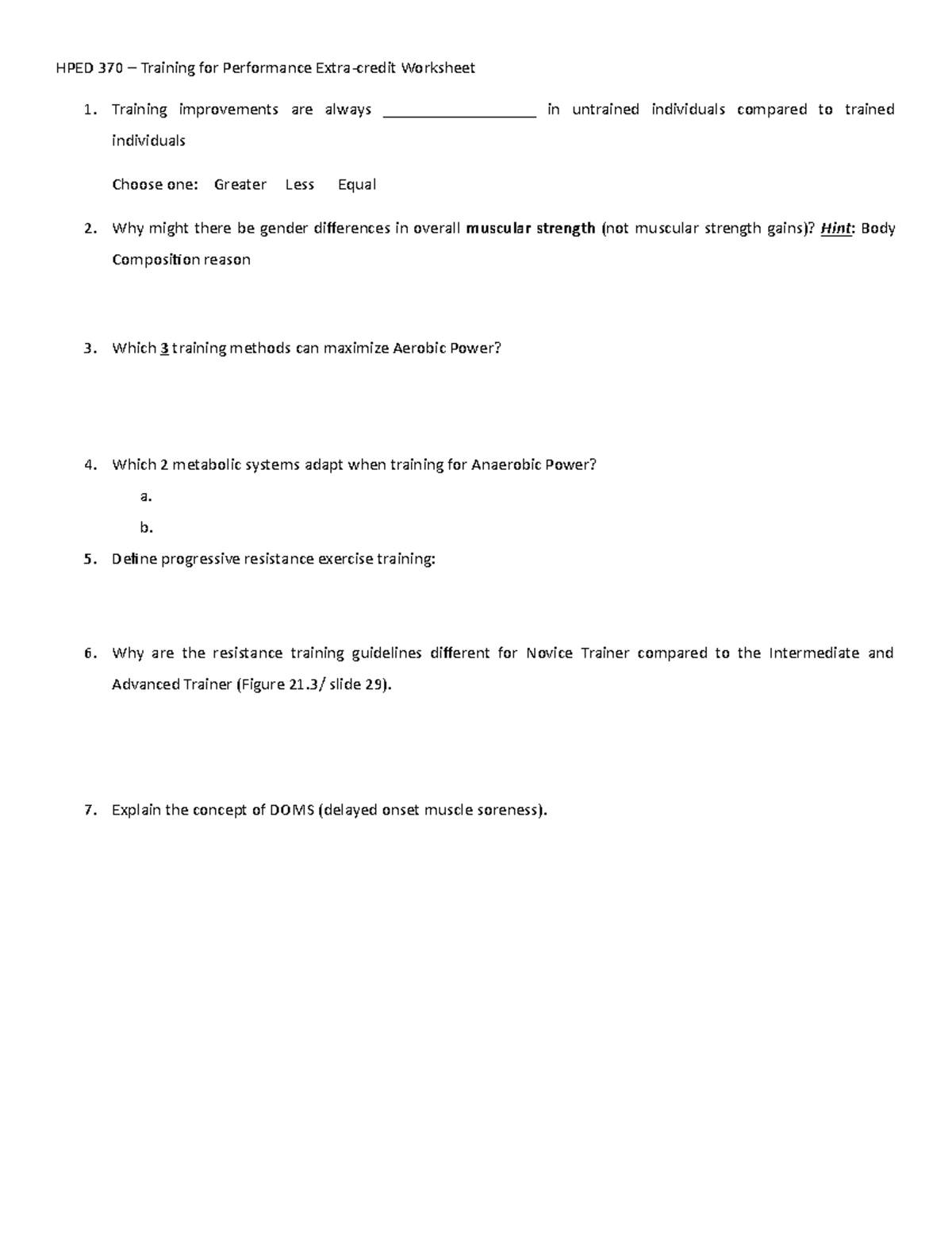 Training for Performance Worksheet - PEDU 4120 - NCCU - Studocu