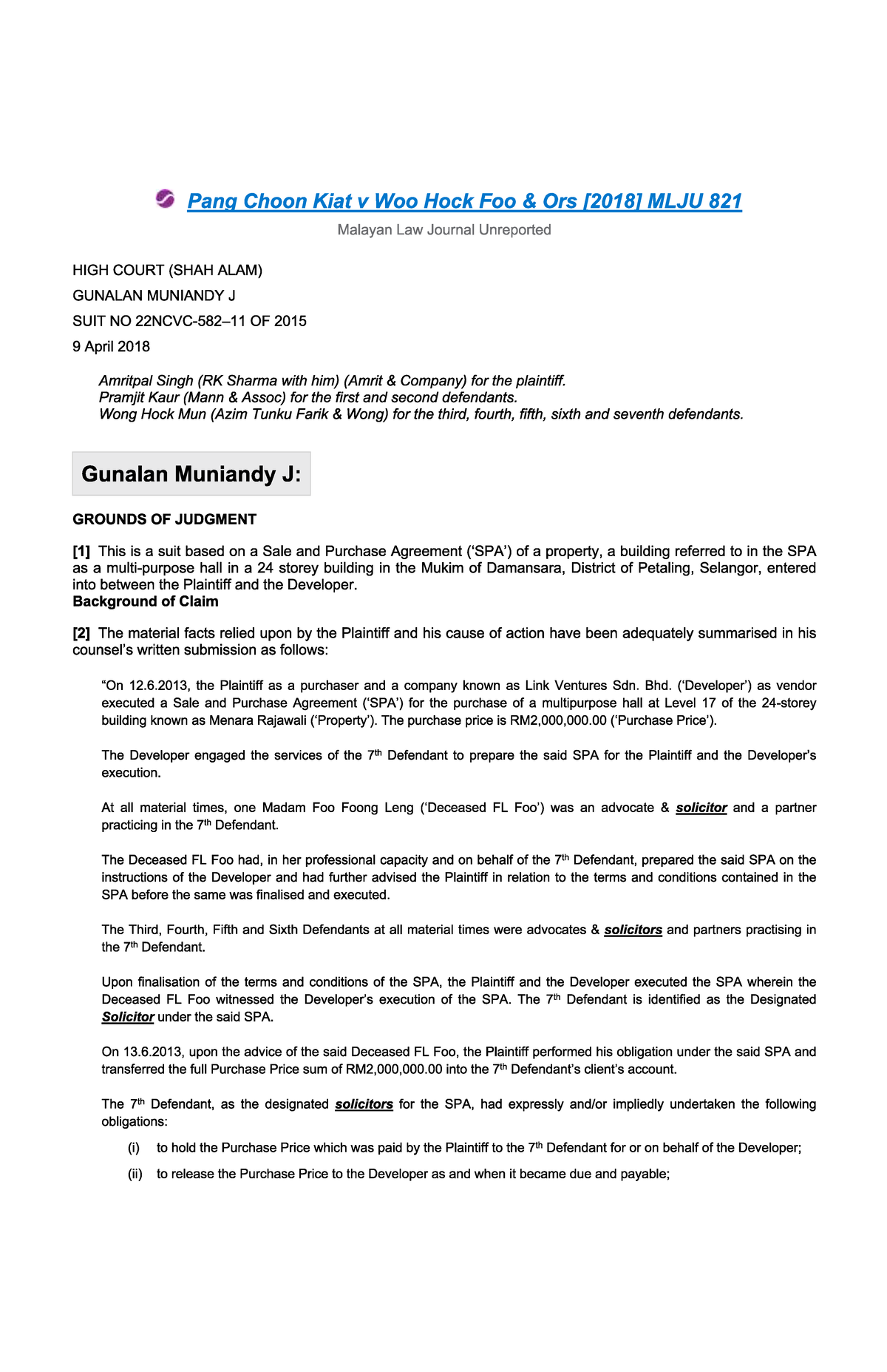 11. Pang Choon Kiat v Woo Hock Foo & Ors [2018 ] MLJU 821 - Civil ...