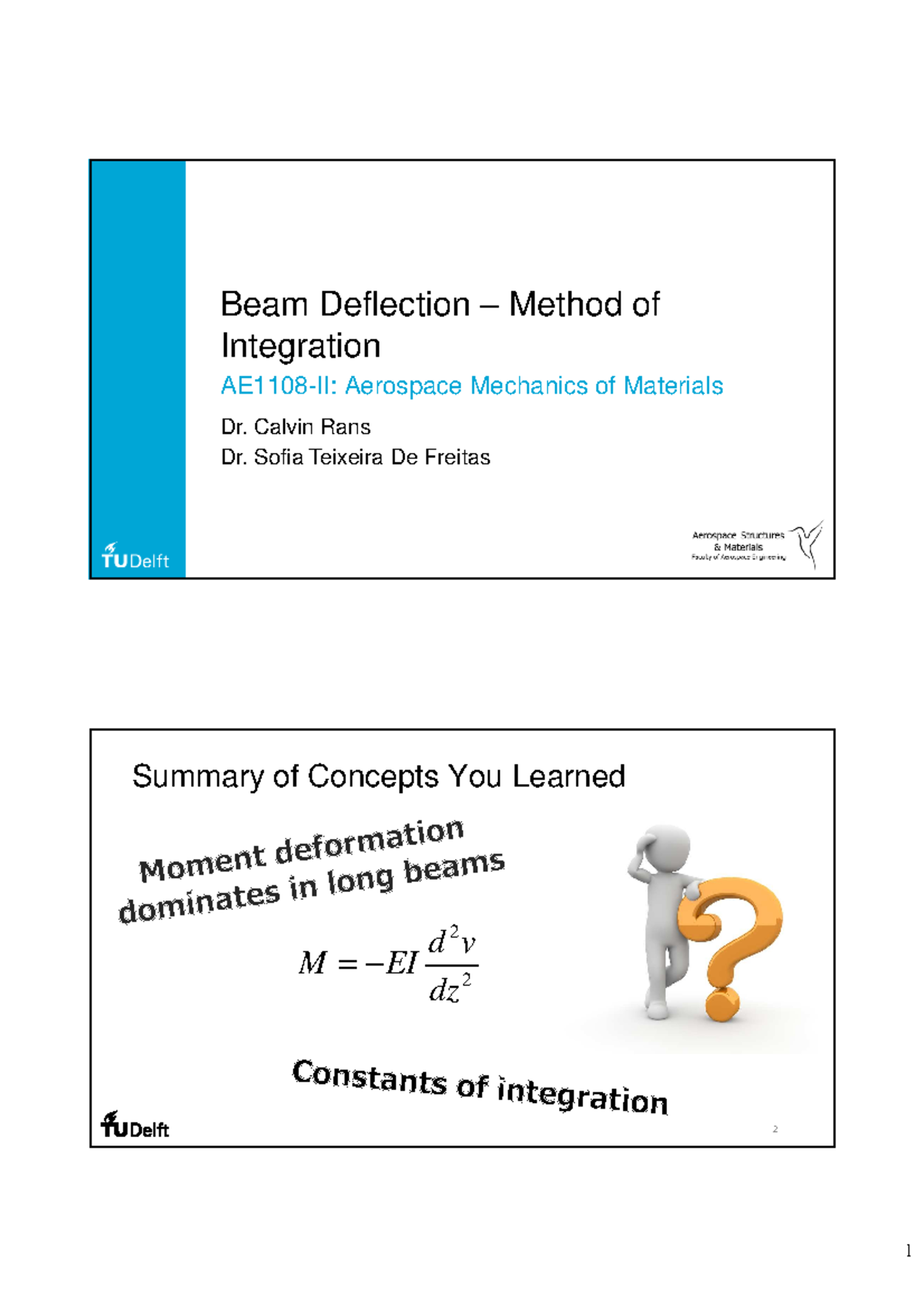 12 Beam deflection - Integration - Beam Deflection – Method of ...
