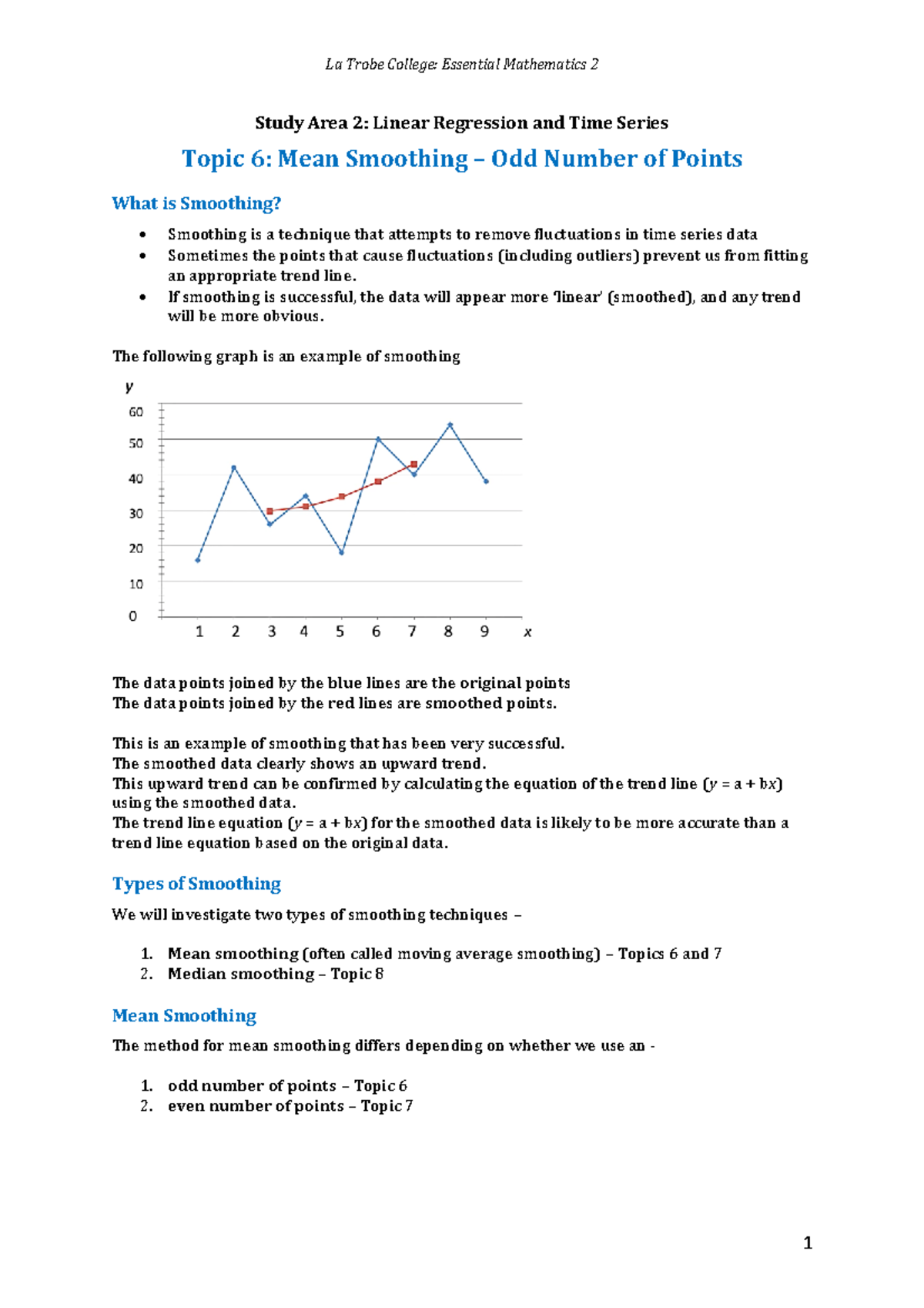 Topic 6 - Mean Smoothing Odd number - Study Area 2: Linear Regression ...