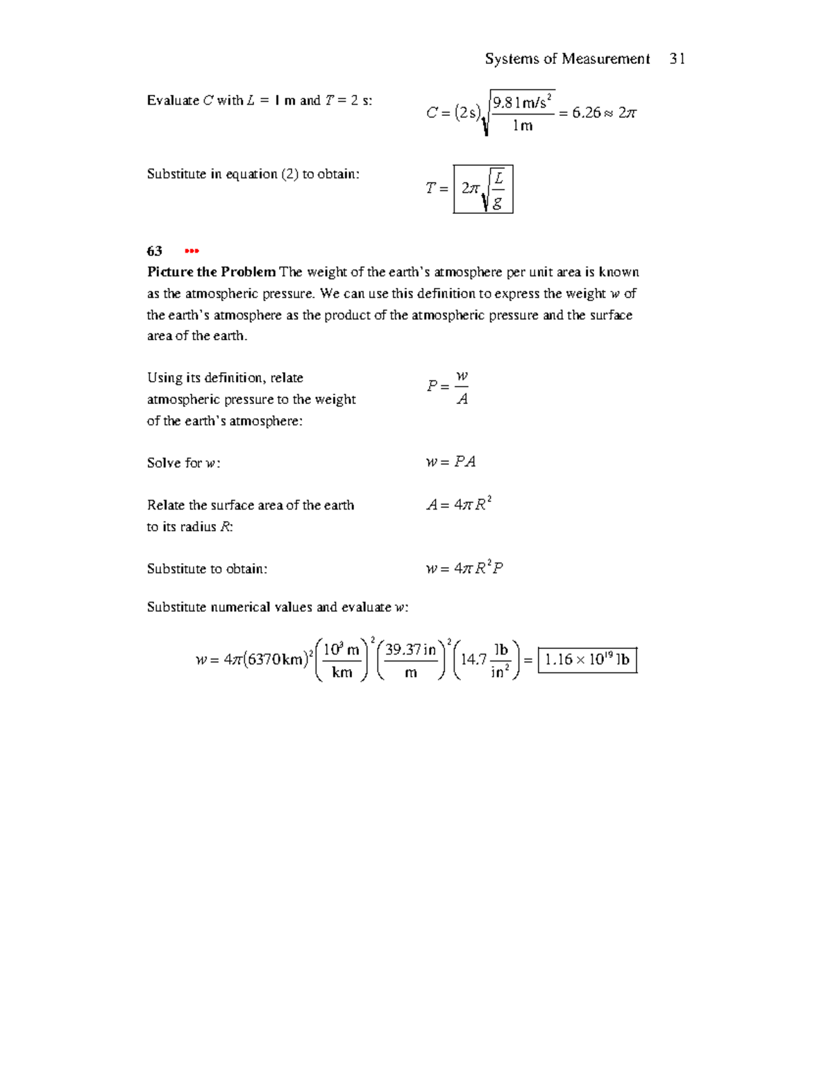 Physics Material - Systems of Measurement 31 Evaluate C with L = 1 m ...