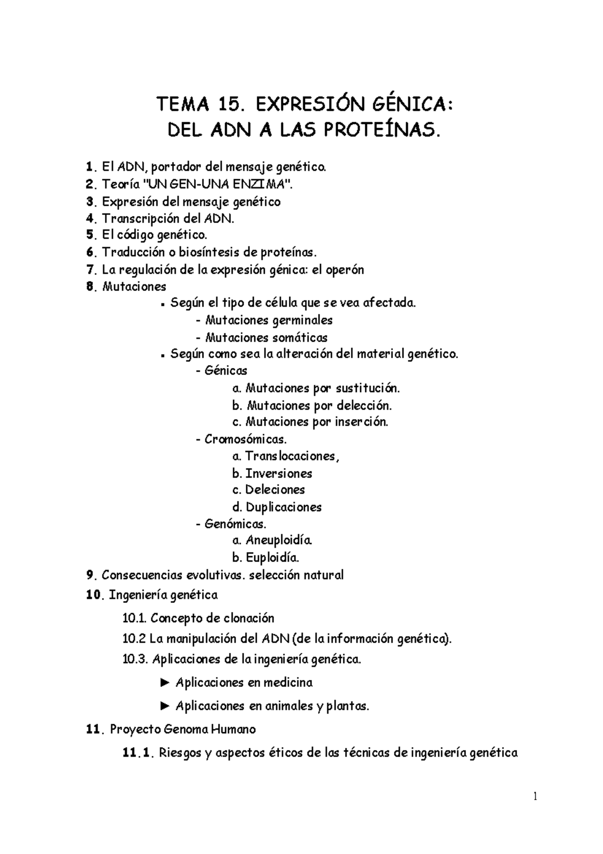 T 15 del ADN a las Proteinas - TEMA 15. EXPRESI”N G..: DEL ADN A LAS ...
