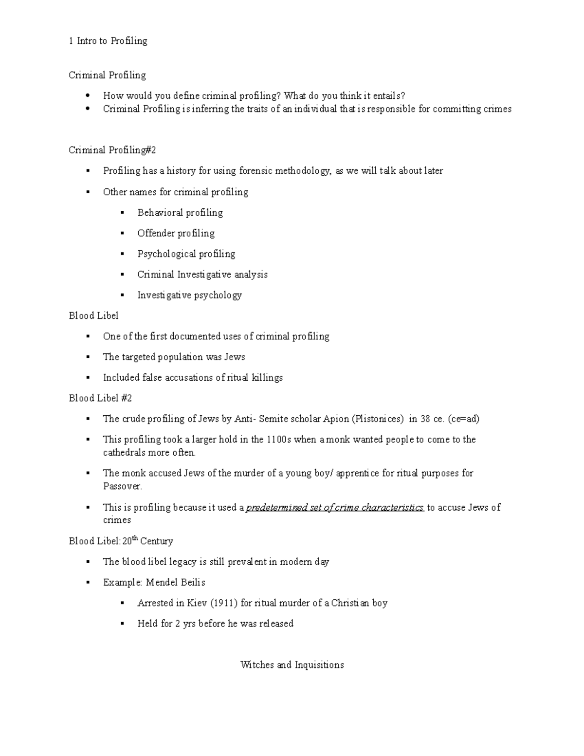 Stu Doc Criminal Profiling - Criminal Profiling How would you define criminal profiling? What do ...