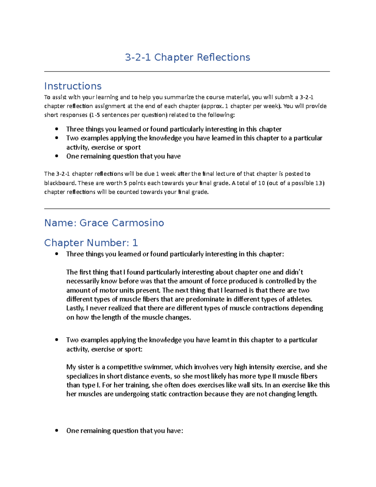3-2-1 Chapter reflections - 3-2-1 Chapter Reflections Instructions To ...