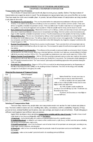 Chapter 1 - Lecture notes 1 - MICRO PERSPECTIVE OF TOURISM AND ...