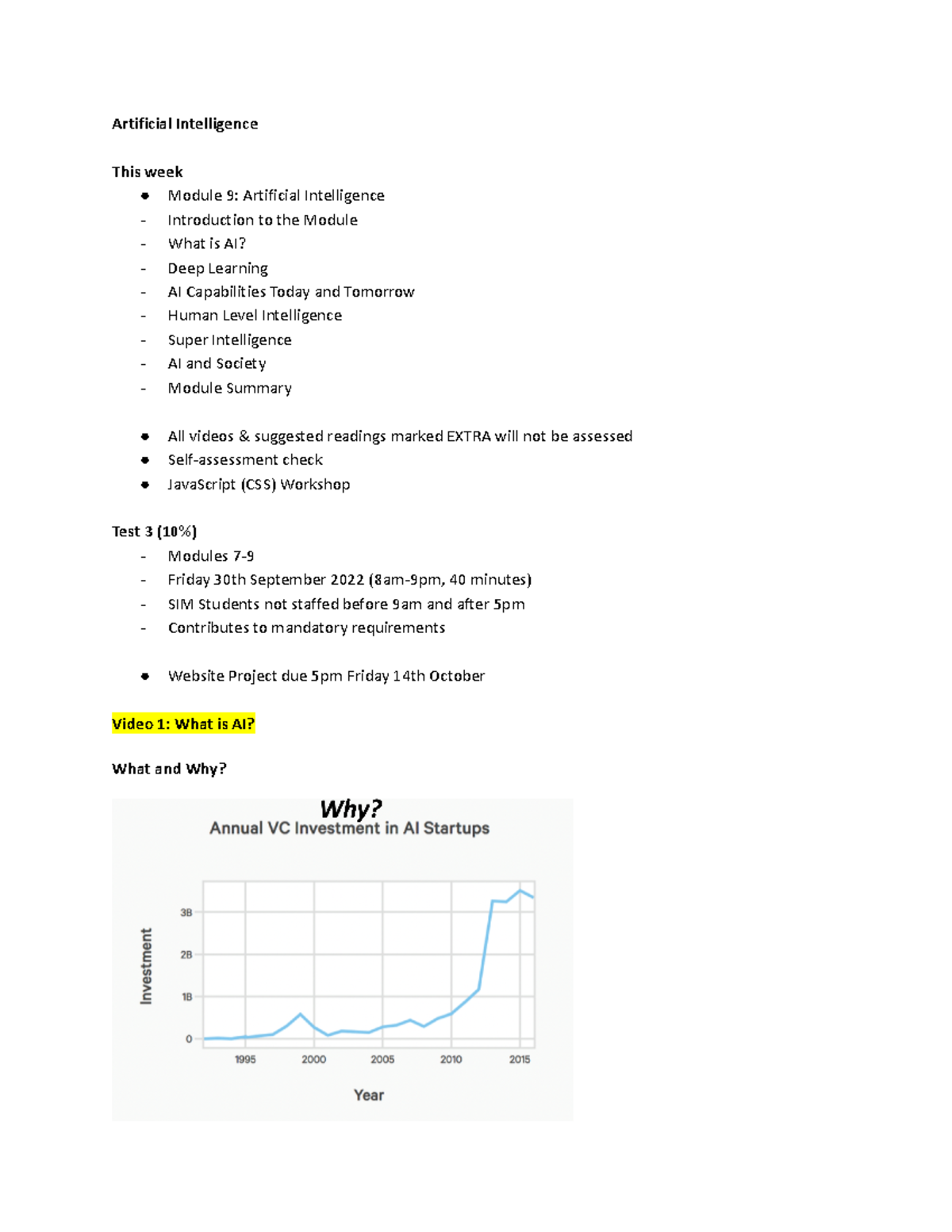 Week 9 INFO - Week 9 Module for INFO101 - Artificial Intelligence This week Module 9: Artificial ...