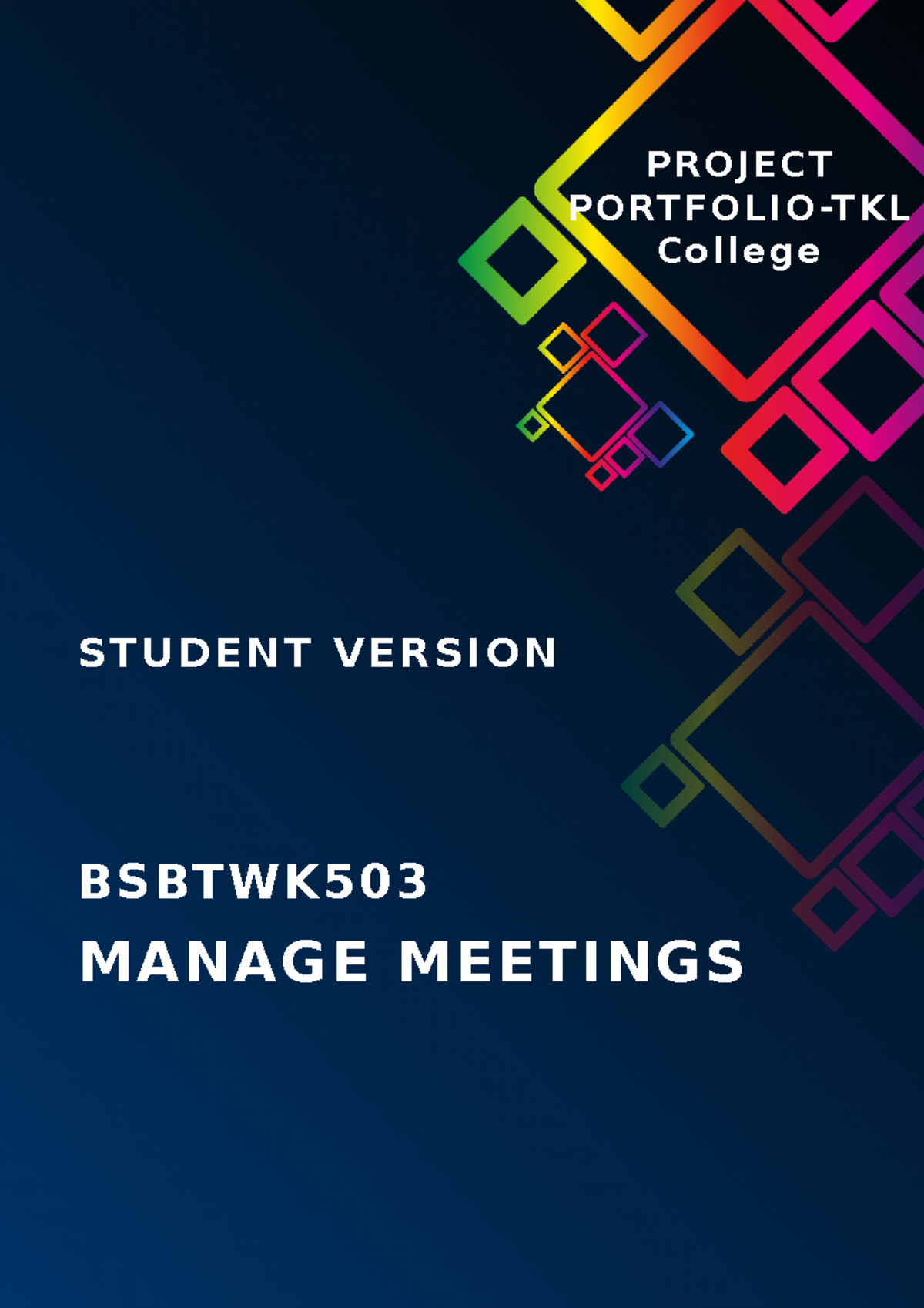 Bsbtwk 503 Project Portfolio - P R O J E C T P O RT F O L I O -T K L C ...