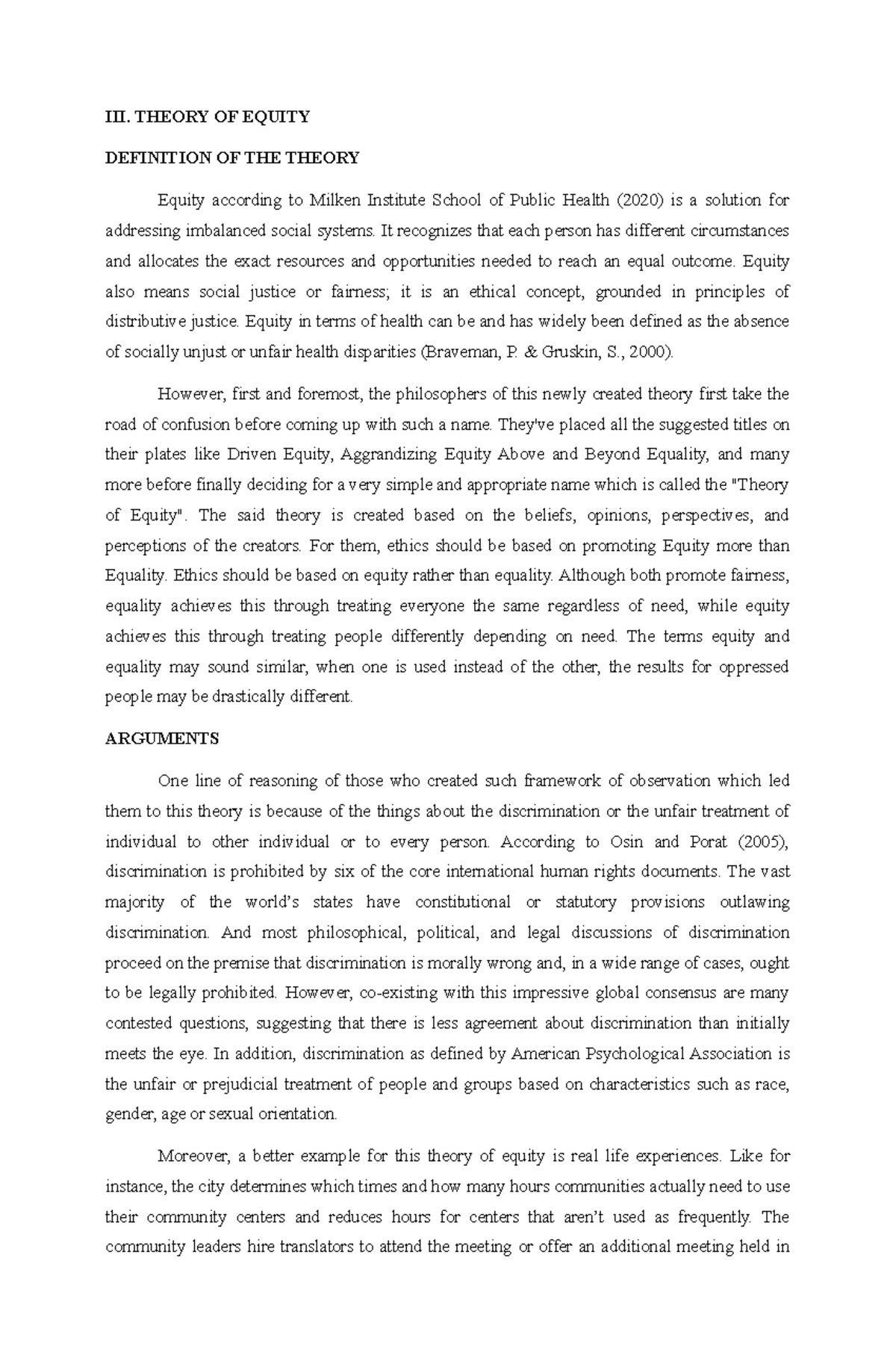 Theory-OF- Equity - III. THEORY OF EQUITY DEFINITION OF THE THEORY ...