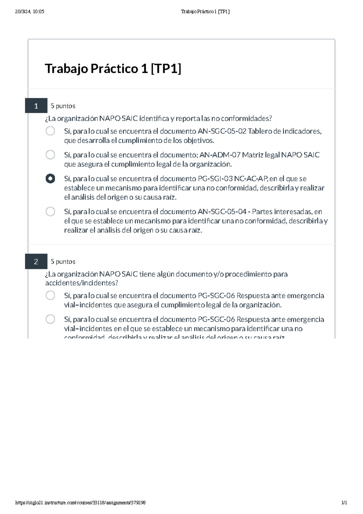 [TP1] normas 90% - T1 90% - 20/3/24, 10:05 Trabajo Práctico 1 [TP1] - Studocu