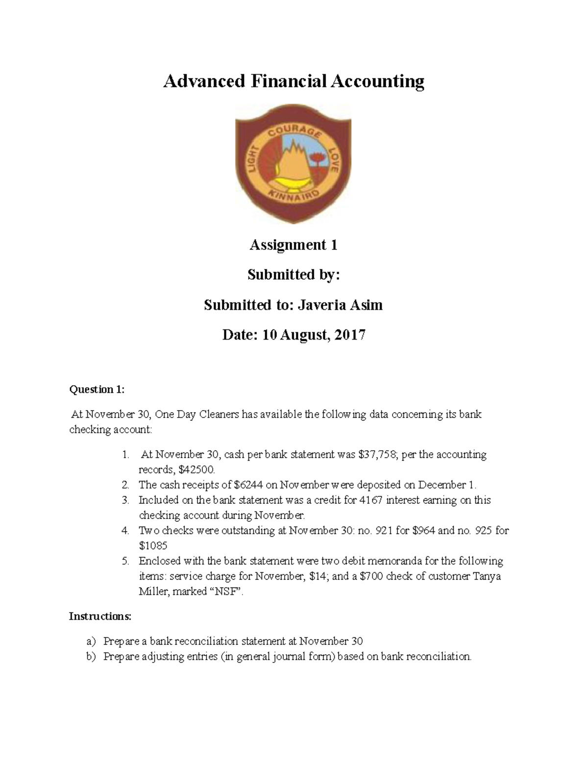 Advanced Financial Accounting questions - Advanced Financial Accounting ...