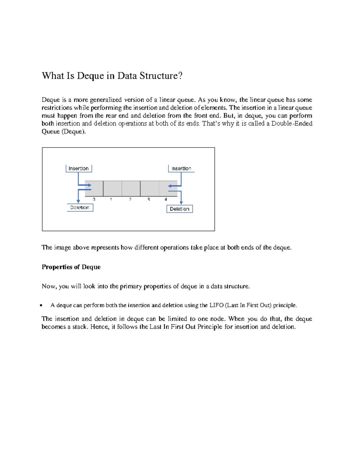 Deque in Data Structure - What Is Deque in Data Structure? Deque is a more generalized version ...
