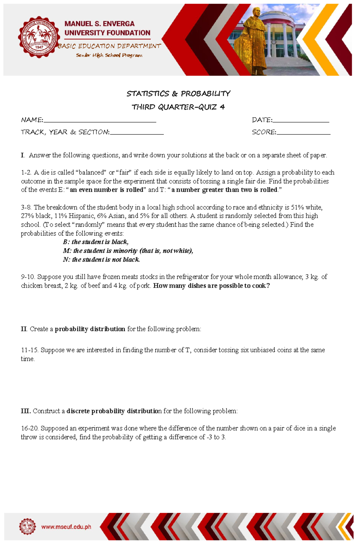 Quarter-3 Quiz-4 - Quiz - BASIC EDUCATION DEPARTMENT Senior High School ...