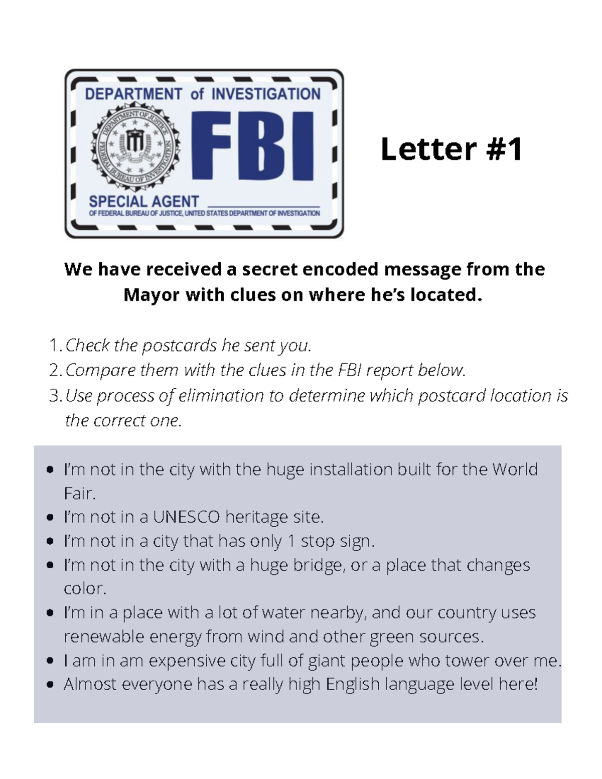 FBI report 1 - Tec - &KHFN WKH SRVWFDUGV KH VHQW \RX - Studocu