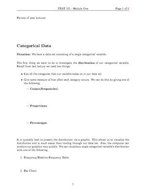 01 introduction to statistics handouts 1 - Introduction to Statistics ...