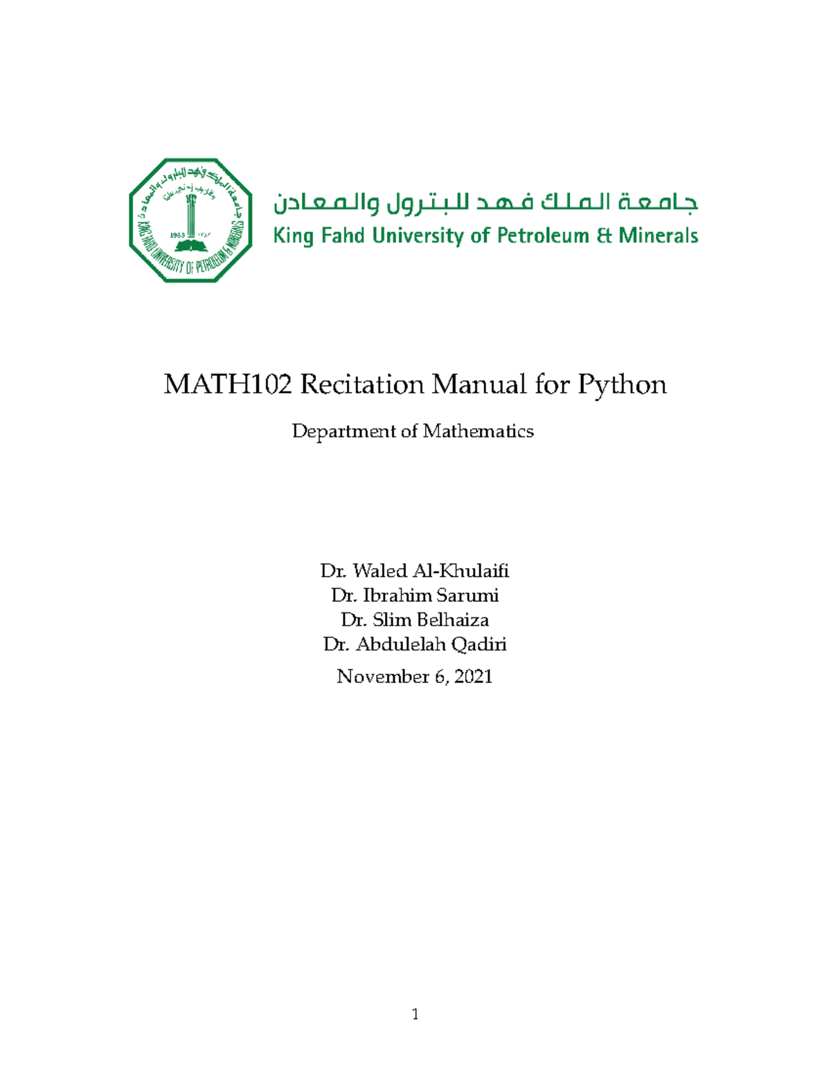 MATH 102 Manual Python All - MATH102 Recitation Manual for Python ...