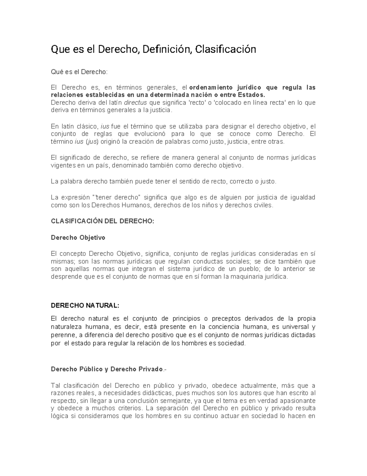 Derecho: definición, clasificación, elementos principales - Que es el ...