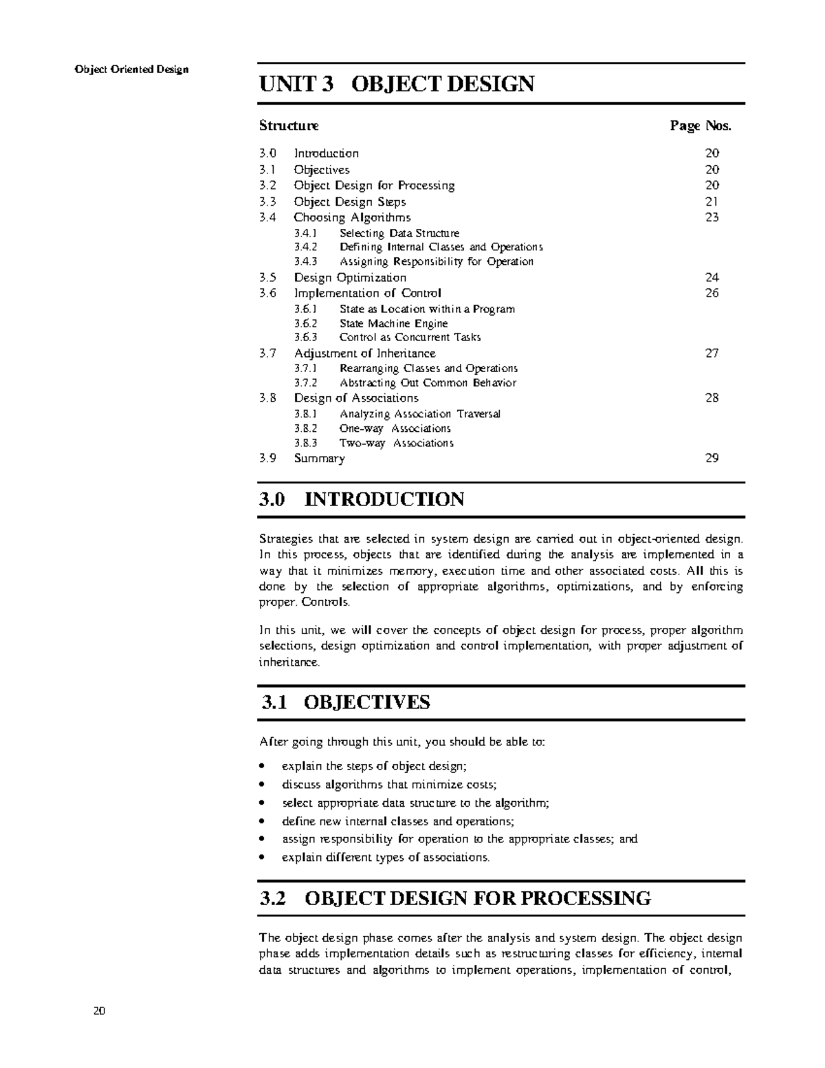 Unit 3 - OOAD - Object Oriented Design UNIT 3 OBJECT DESIGN Structure Page Nos. 3 Introduction ...