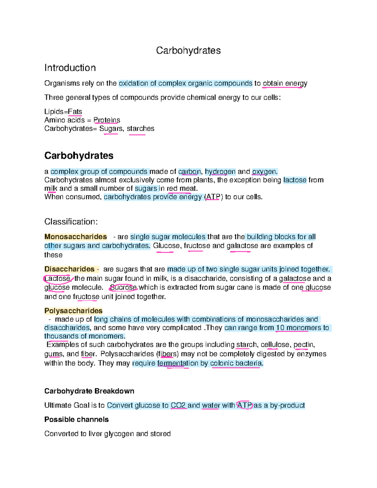 Module-8-Carbohydrates - Carbohydrates Introduction Organisms rely on ...