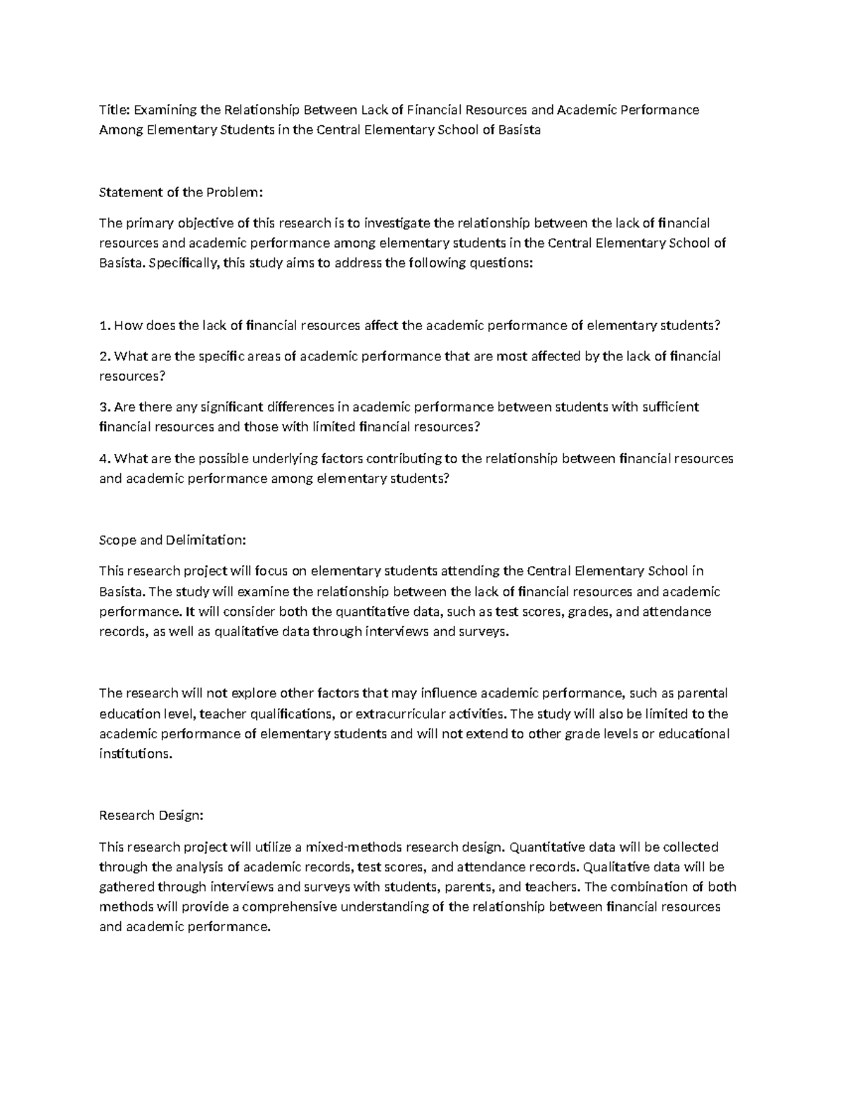 Document - Title: Examining the Relationship Between Lack of Financial ...