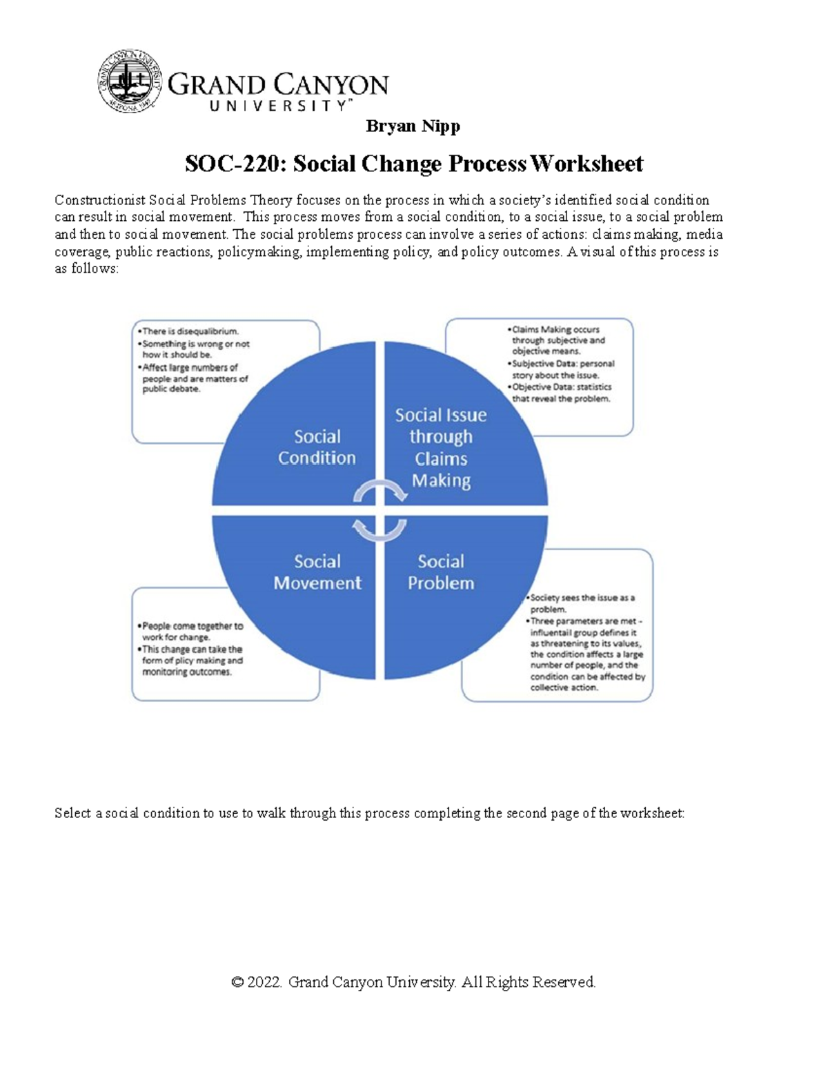 SOC 220 T2 Social Change Process Worksheet - Bryan Nipp SOC-220: Social ...