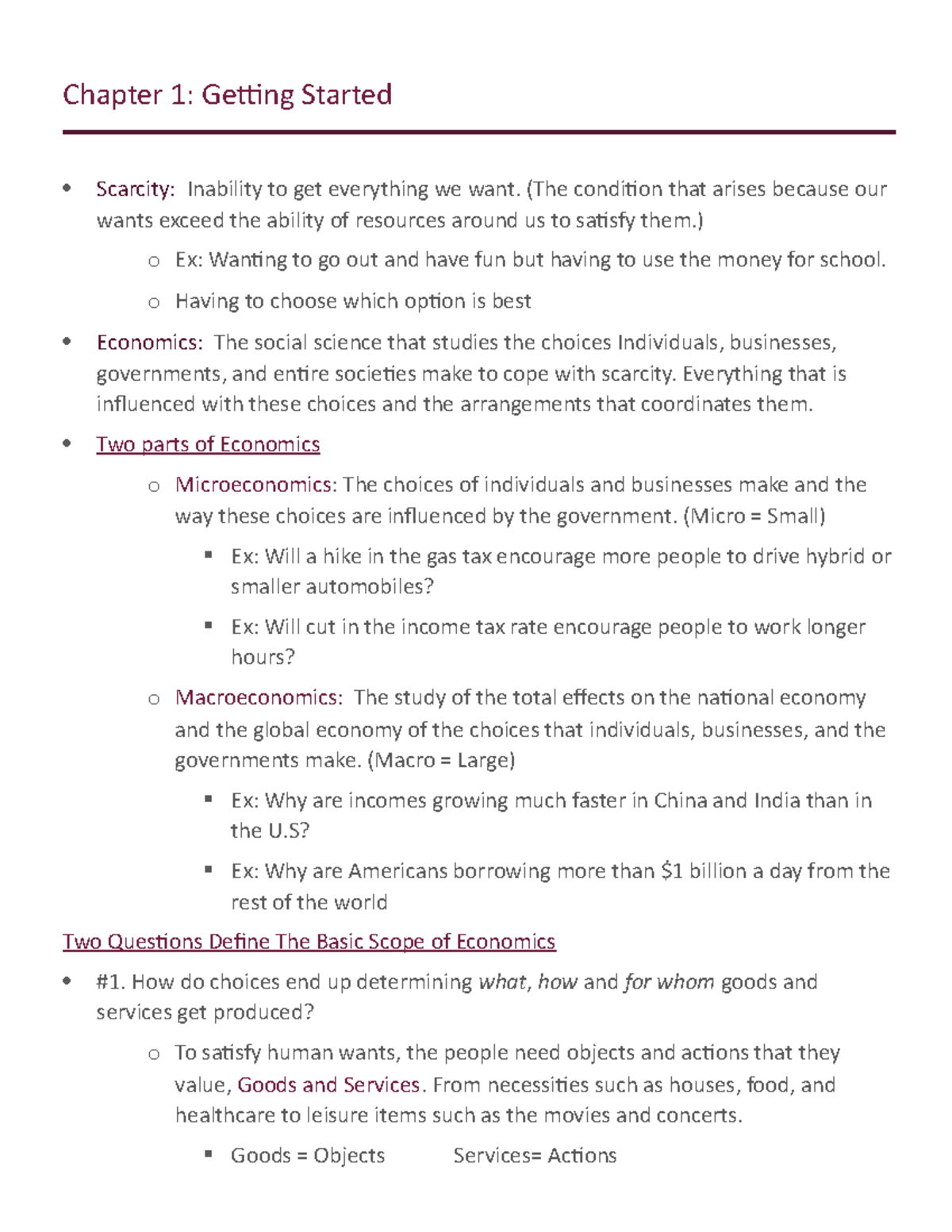 Chapter 1 - Chapter 1: Getting Started Scarcity: Inability to get ...